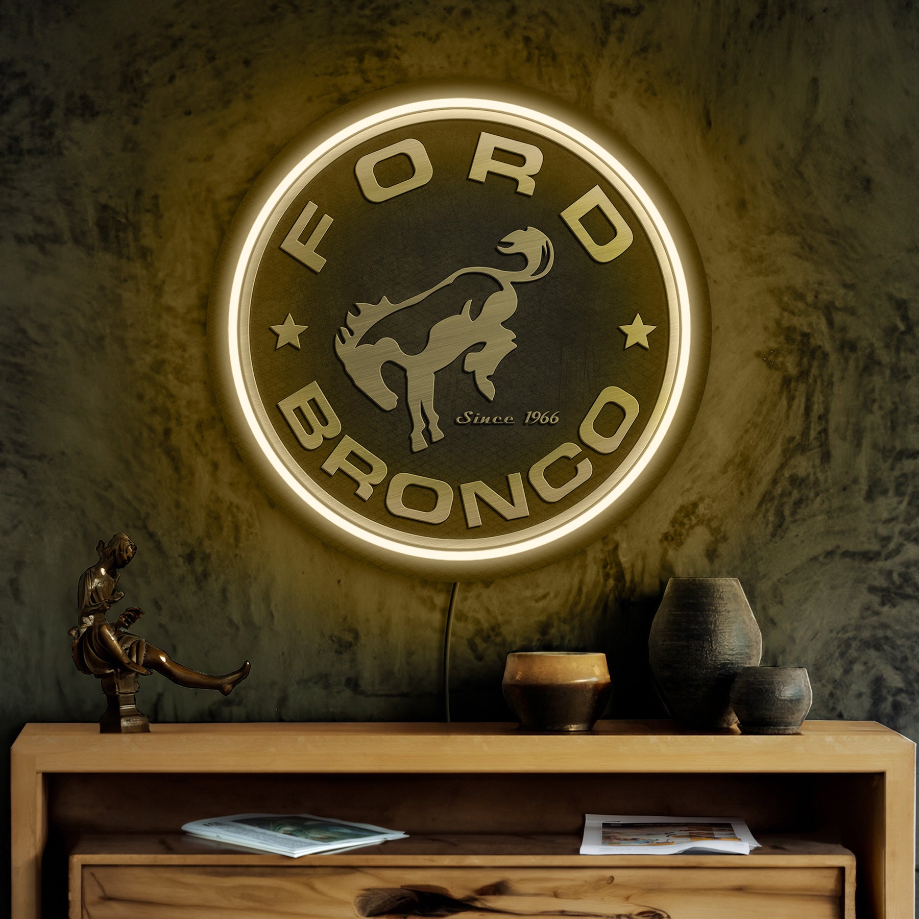 Bronco Neon Sign - Broncos Led Sign