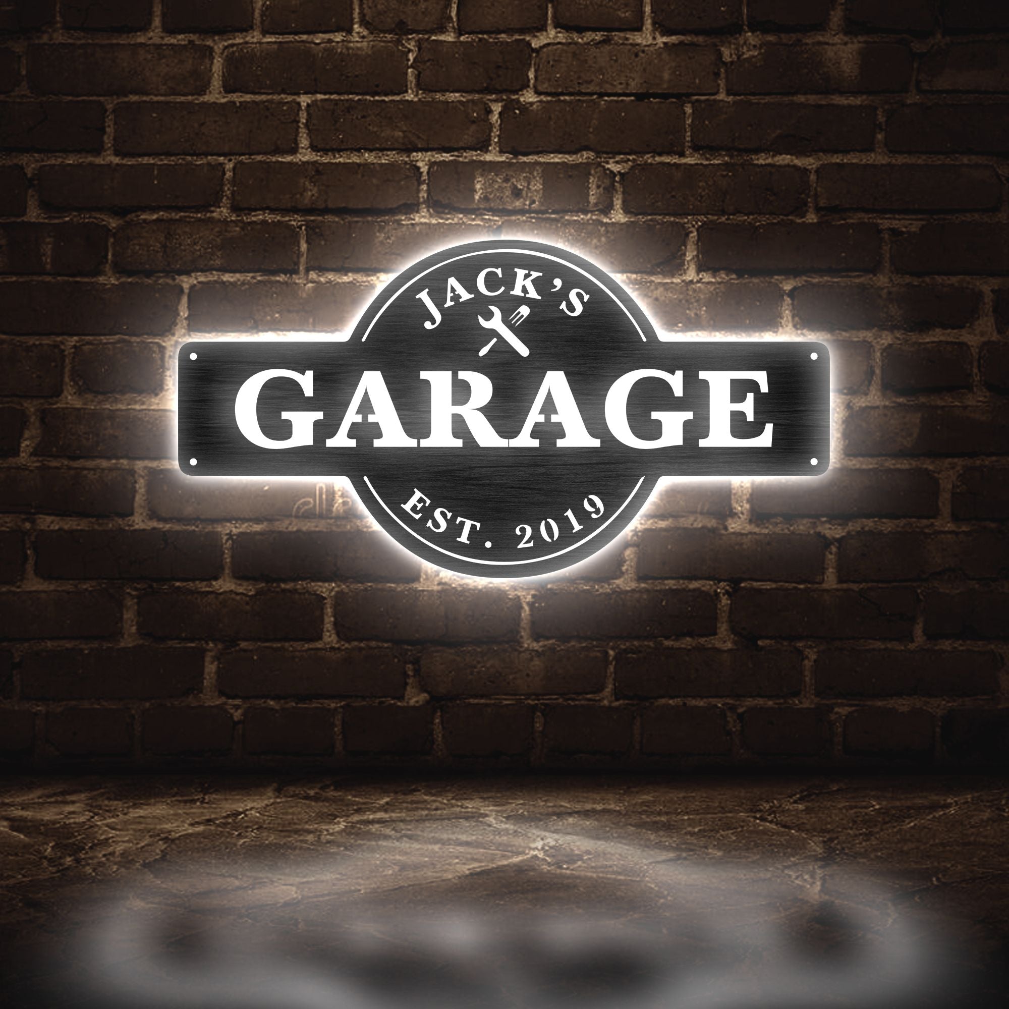 Custom garage name sign – Neon Open